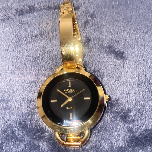 Embassy by gruen | Accessories | Womans Fashion Gold Plated Watch ...